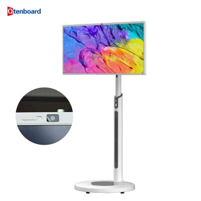 China Qtenboard 21,5-27 Zoll 6gb+128gb Touchscreen TV 4k Indoor 60hz WLAN USB Lan Portable Smart TV auf Rädern mit eingebauter Batterie zu verkaufen