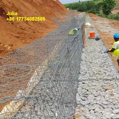 China Double Twisted Class A Hexagonal Steel Mesh Gabion Cages for Retaining Walls for sale