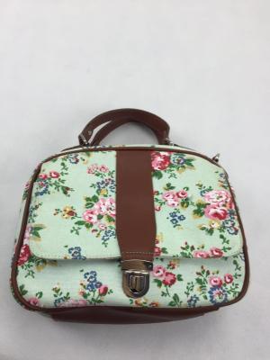 China Flores pequenas do saco de compras da lona do punho de couro, impressão a cores completa das sacolas reusáveis bonitos à venda