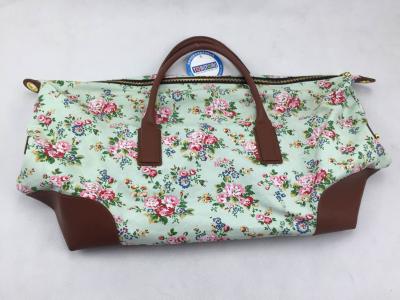 China O costume imprimiu a bolsa floral dos sacos de compras reusáveis com punho de couro à venda