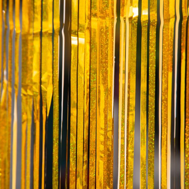 Waterproof laser fringe curtain in festive setting