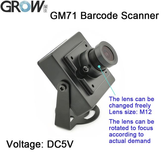 Grow GM71 1d 2D USB/Uart Barcode Scanner Module Reader with Interchangeable M12 Lens