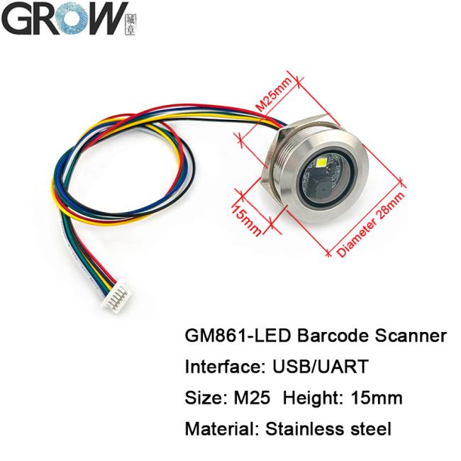 Grow GM861-LED White Fill Lighting 2D/1d Barcode Module Scanner Reader USB/Uart