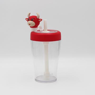 Cina Bottiglia di acqua di plastica dei bambini liberi della prova BPA della perdita con Straw Creative Design in vendita
