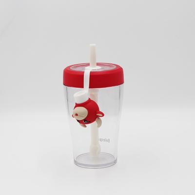 Cina Bottiglia di acqua su ordinazione per i bambini Tritan di plastica Straw Drinking Children School BPA libero in vendita