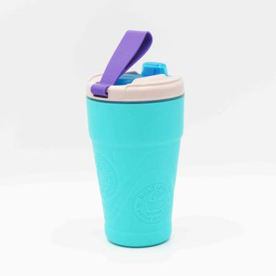 China Vrije BPA koppelt de Mok van de het Siliconekoffie van Waterflessen 460ml aan Kabel Te koop
