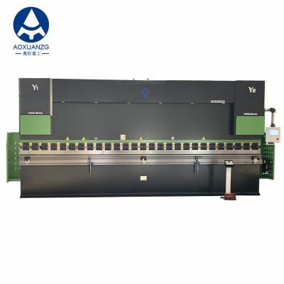 China Schwerlast 200T Hydraulikpresse Bremse 6000MM CNC Biegemaschine mit TP10S Servo Steuerung zu verkaufen