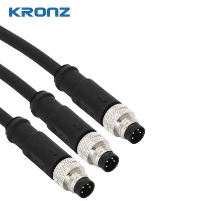 IP67 TPU imperméable à l'eau M8 3-Pin Connecteur droit mâle pour câble de capteur non blindé