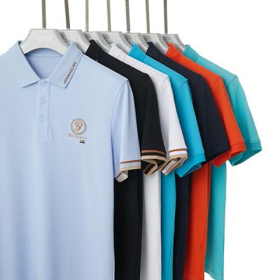 Chine T-shirts de polo en coton pour hommes anti-pilling avec logo brodé et impression de sublimation à vendre