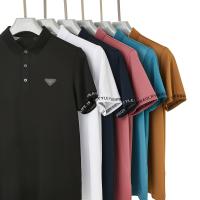 Quality 170-210 Grams Men's Golf Polo Shirts with Emboss Print Knitted Fabric for sale