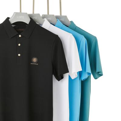 China Custom Logo Polo Shirts Men's Plus Size Breathable Short Sleeve 95% Cotton 5% Spandex for sale