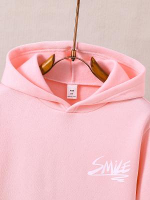 Chine Des pulls pour enfants avec capuchon rose 100% coton 380gm pour un motif solide à vendre