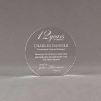 Quality 5'' Diameter Round Clear Blank Acrylic Plaque With Stand Customized Engraving Event for sale