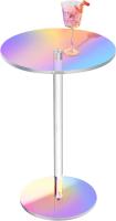 Quality Knock Down Design Acrylic Tea Table Rainbow Dazzling Color Acrylic Round Table for sale