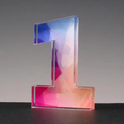 Modern Design Clear Acrylic Number Trophy for Employee Recognition 25 years