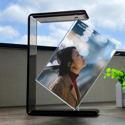 4 ''X 6'' Stylish Acrylic Photo Frame with Stand Plexiglas Spinning Frame Double
