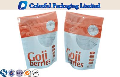 China plásticos que se puede volver a sellar de 8oz Goji se levantan bolsos de la bolsa de la cremallera con la ventana en venta