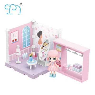 China Kids Reborn Doll Toys Set Doll House For Girls DIY 3D Mini House Villa Te koop