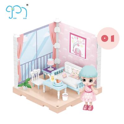 China Kids Room Doll House Girls DIY 3D Mini House Villa Toys For Gift Te koop