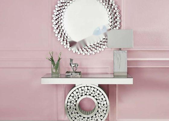 JS113-1 16 CONSOLE Mirrored Console Table with decorative faux gems