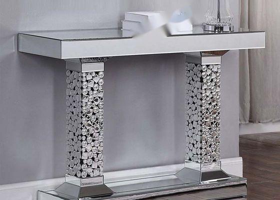 Kachina Mirrored Mirror Console Table with elegant mirrored finish and faux gems inlay