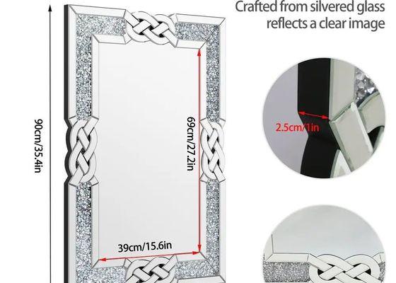CRUSH DIAMOND MIRROR - Decorative wall mirror with crushed diamond crystal accents