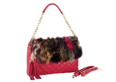 Cina Borsa di cuoio della nappa dell'unità di elaborazione della pelliccia delle donne rosse molli imbottite della borsa per l'autunno, inverno in vendita