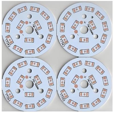 China Aluminium PCB Board For LED Lighting Solutions With 1OZ White Soldermask for sale