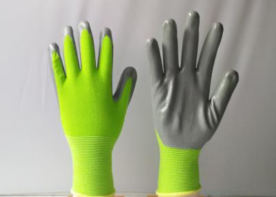 China Grijze Nitril Met een laag bedekte Uitgebreide het Werkhandschoenen Levensduur Comfortabel in Droge Voorwaarde Te koop