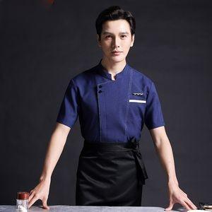 China Summer Custom Logo Hotel Workwear Soft Skin Friendly Chef Uniforms Clothing for sale