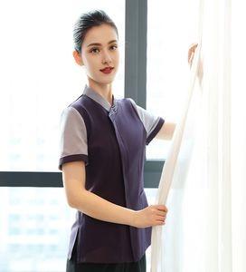 China Wholesale Quality Custom New Design Housekeeping Uniform Polo T-Shirt Cleaning Lady Uniforms for sale