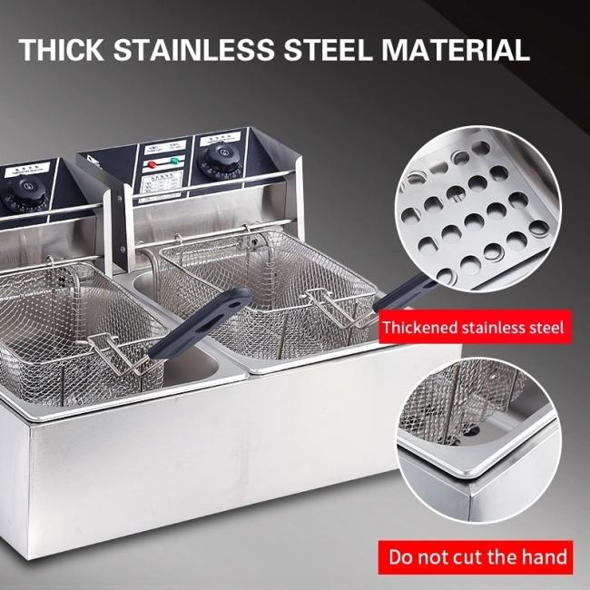 Heavy-Duty Large Capacity Commercial Electric Fryer for Bulk Food Preparation