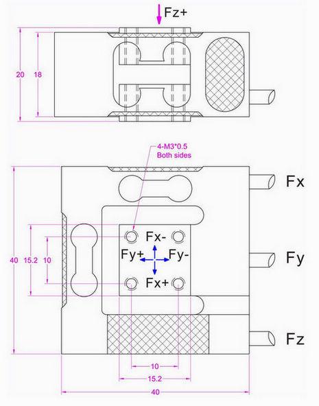 3D load cell 10kg 5kg 2kg 1kg