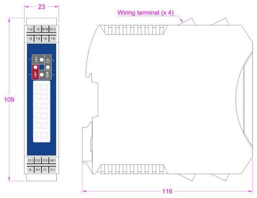 DIN rail mount load cell indicator