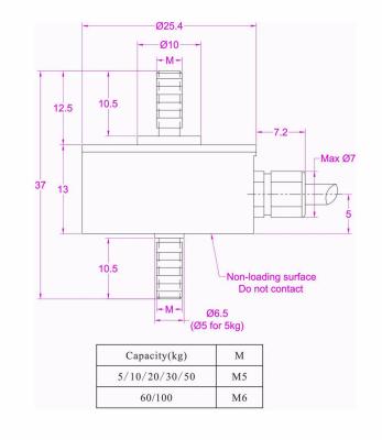 China Transductor 100lb de la medida de la fuerza de la célula de carga de Rod End Compression And Tension 500N en venta