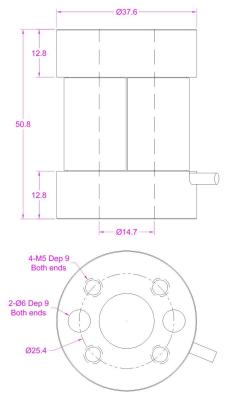China transductor miniatura del esfuerzo de torsión del sensor FT01 del esfuerzo de torsión de la reacción del Reborde-a-reborde en venta