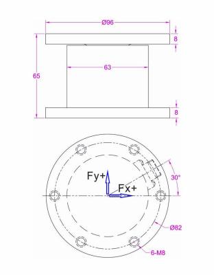 China Reborde a ensanchar sensor triaxial triaxial de la fuerza de la célula de carga 10kN 5kN 3kN 2kN 1kN en venta