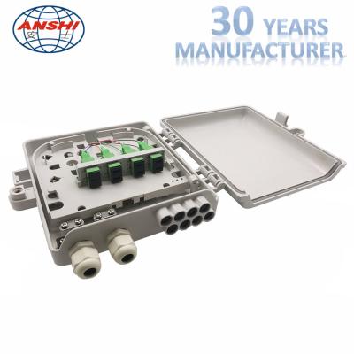 China Outdoor Indoor 8 core Optical Fiber Distribution Box FAT Box with Pigtail or With PLC Splitter for sale