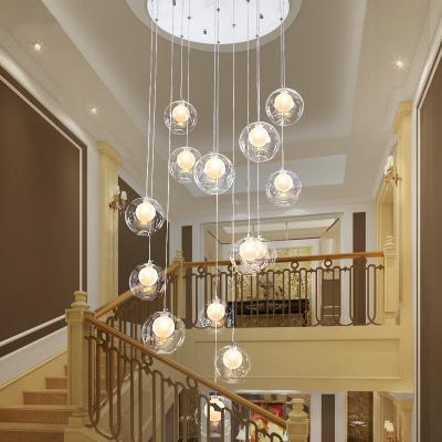 China Large Staircase chandelier LED Bubble long chandelier for Home Hotel Hallway Suspension lamp(WH-NC-109) for sale