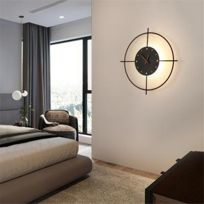 China Nordic Designer Rudder Black Gold Led Wall Lamp For Living Room Bedroom Wall Clock Lamp(WH-OR-167) for sale