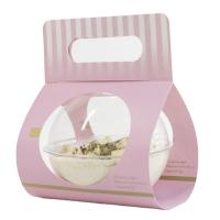 Quality Paper Card Carry Plastic Poke Bowl for Poke Salad Cake Dessert Dimension 13.5* 5.3 6.5 cm for sale