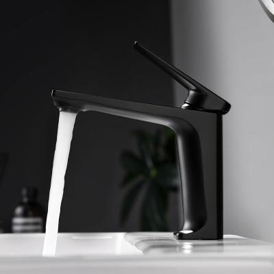 China Van het het Handvatbassin van het messings Enige Gat Enige de Mixerkraan in Matte Black Te koop