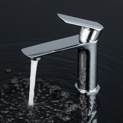 China Modernes einzelnes Messingloch-einzelner Griff-Becken-Mischer in Chrome Matte Black Gold Grey zu verkaufen