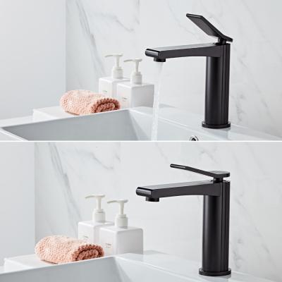 China Modernes einzelnes Messingloch-einzelner Griff-Becken-Mischer in Matte Black zu verkaufen