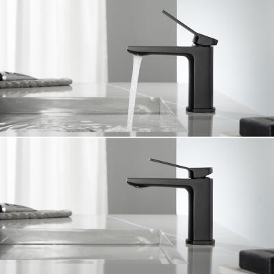 China Modernes einzelnes Messingloch-einzelner Griff-Becken-Mischer in Matte Black Grey zu verkaufen