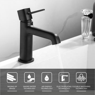 China Modernes einzelnes Messingloch-einzelner Griff-Becken-Mischer in Matte Black zu verkaufen
