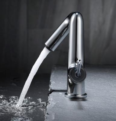 China Modernes einzelnes Messingloch-einzelner Griff-Becken-Mischer in Chrome Matte Black Gold Grey zu verkaufen