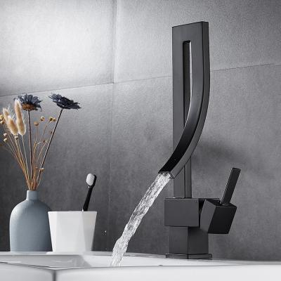 China Modernes einzelnes Messingloch-einzelner Griff-Becken-Mischer in Matte Black zu verkaufen