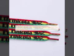 소프트 프린트 폴리에스터 신발끈 맞춤 디자인 컬러 플랫 코드, 플라스틱 팁 포함, 1cm 폭