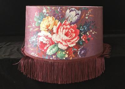 Cina Oggetto d'antiquariato 400*250MM delle nappe di Rose Floral Velvet Lampshade With in vendita